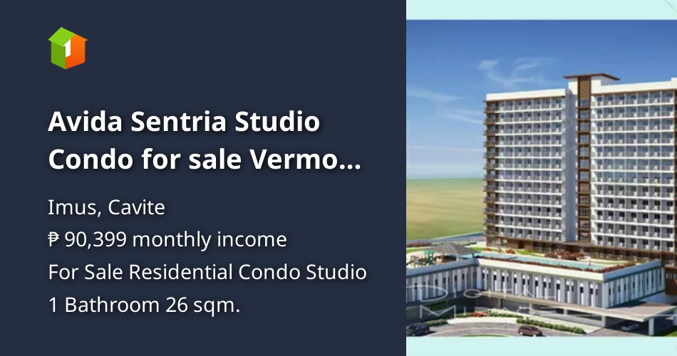 Avida Sentria Studio Condo for sale Vermosa De lasalle Zobel Daang hari ...