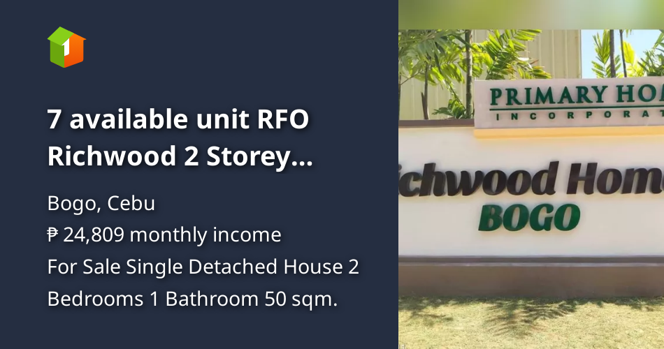 7 available unit RFO Richwood 2 Storey House & Lot Lapaz Bogo Cebu ...
