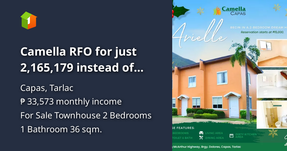 Camella RFO for just 2,165,179 instead of 2,852,000 thats a massive ...