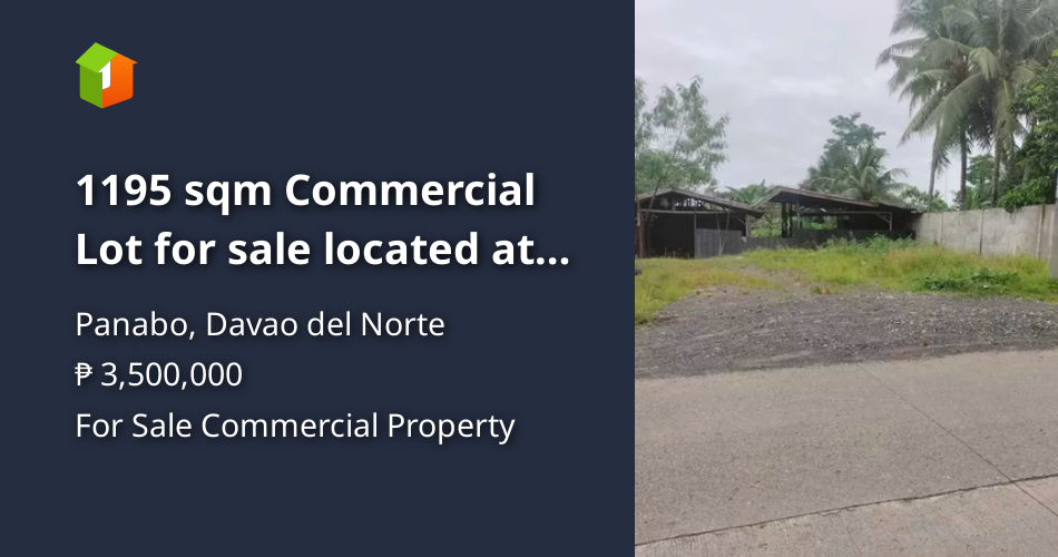 1195 sqm Commercial Lot for sale located at Purok 6, Brgy manay, Panabo ...