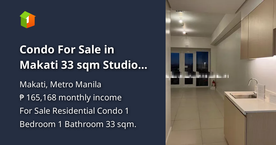 Condo For Sale in Makati 33 sqm Studio Condo in Astela, Gallery Drive ...
