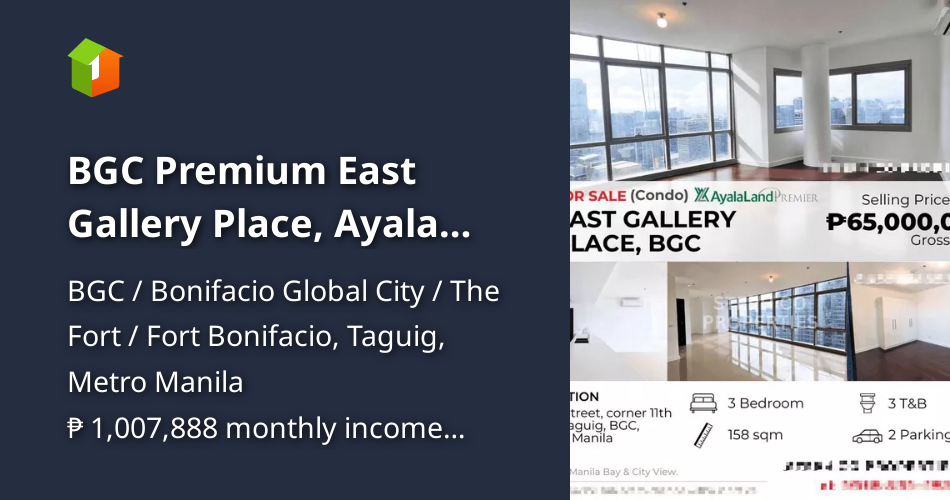 BGC Premium East Gallery Place, Ayala Land Premier - 3 Bedroom at ...
