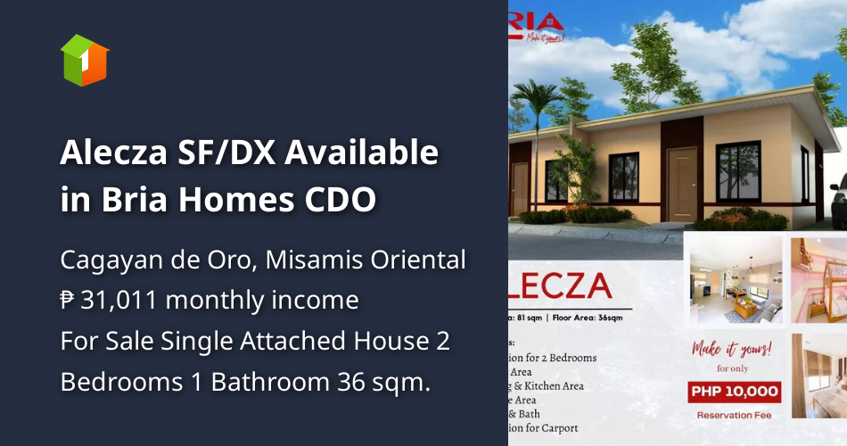 Alecza SF/DX Available in Bria Homes CDO [Houses and Lots 🏘️] (May 2023) in Cagayan de Oro ...