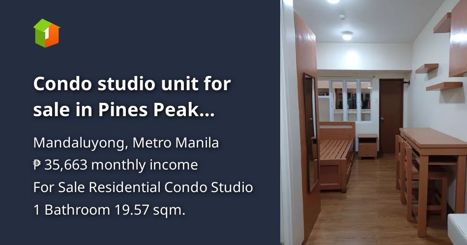 Condo studio unit for sale in Pines Peak Tower 2 [Condos 🏙️] (April ...