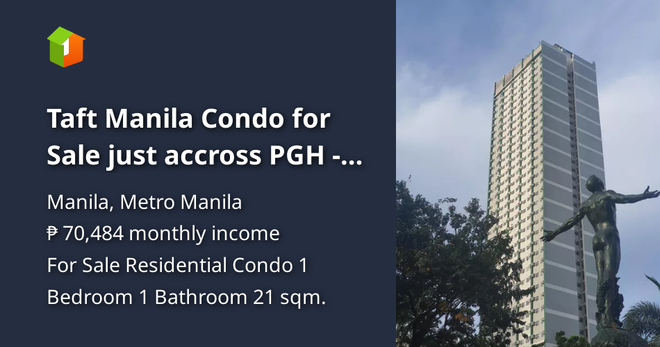Taft Manila Condo for Sale just accross PGH - Vista GL Taft|Studio RFO ...