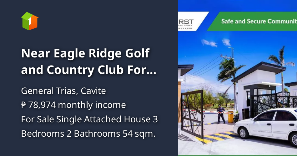 Near Eagle Ridge Golf and Country Club For Sale House and Lot in Phirst ...