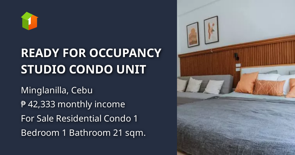 READY FOR OCCUPANCY STUDIO CONDO UNIT [Condos 🏙️] (March 2025) in Minglanilla, Cebu for sale