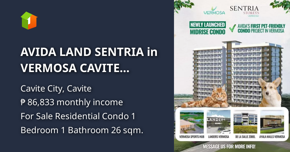 AVIDA LAND SENTRIA in VERMOSA CAVITE preselling condo for SALE [Condos ...