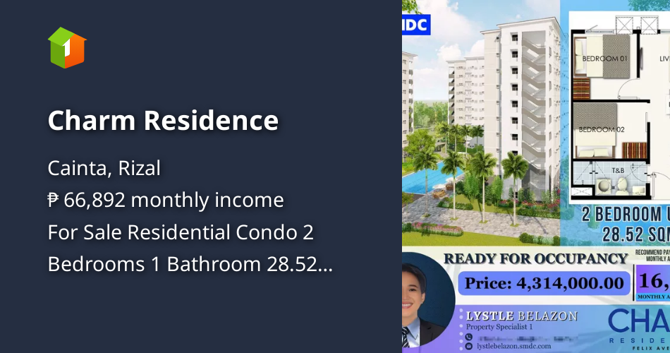Charm Residence [Condos 🏙️] (July 2023) in Cainta, Rizal for sale