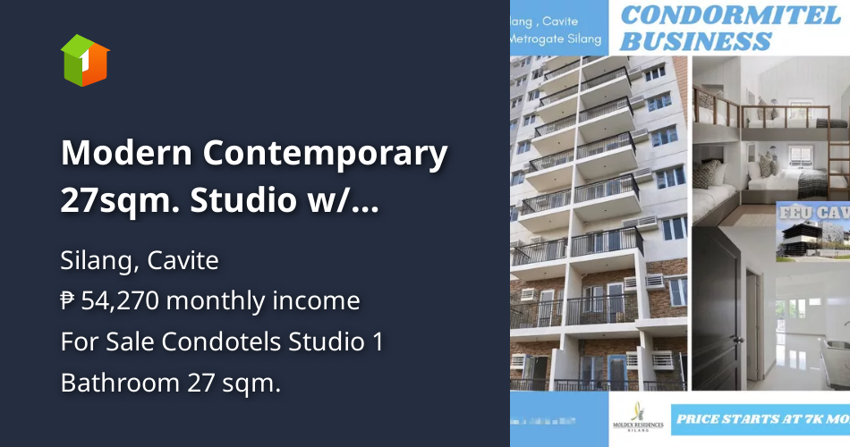 Modern Contemporary 27sqm. Studio w/ Balcony [Condos 🏙️] (April 2023 ...