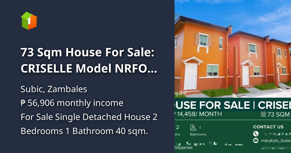 73 Sqm House For Sale: CRISELLE Model NRFO in Camella Subic Alta [Houses and Lots 🏘️] (September ...