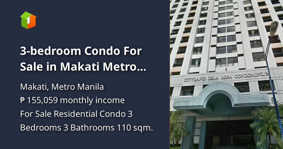 3-bedroom Condo For Sale in Makati Metro Manila @ Cityland 9 [Condos 🏙️] (April 2024) in Makati ...