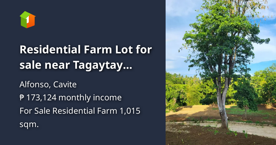 Residential Farm Lot for sale near Tagaytay 1,015 sqm [Lots 🚜] (April 2025) in Alfonso, Cavite ...
