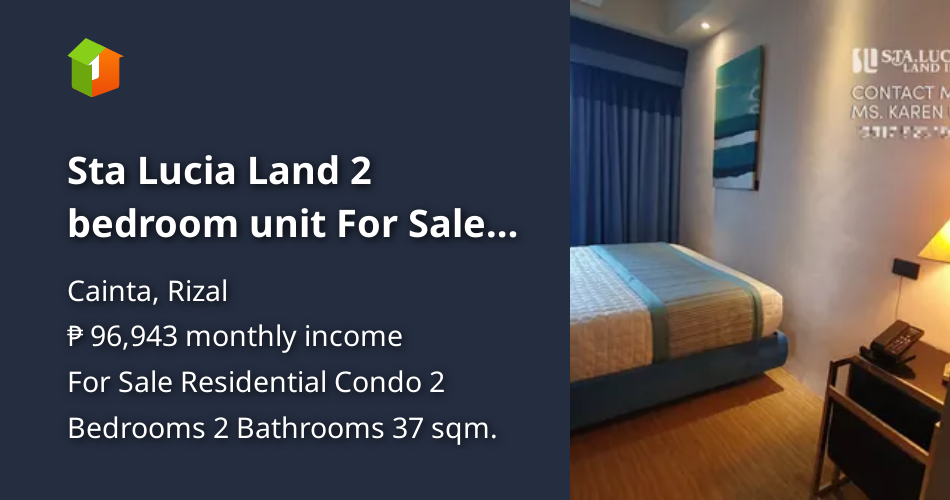 Sta Lucia Land 2 bedroom unit For Sale in Cainta Rizal [Condos 🏙️ ...