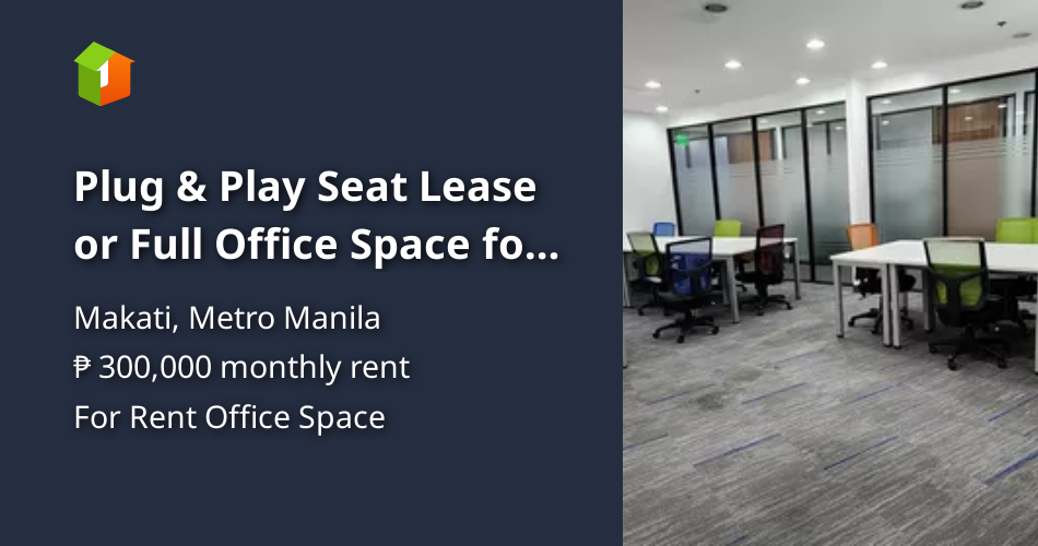 Plug & Play Seat Lease or Full Office Space for Rent [Commercial ...