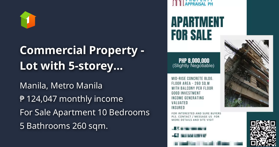 Commercial Property - Lot with 5-storey Apartment Bldg. + 50 sq.m lot ...