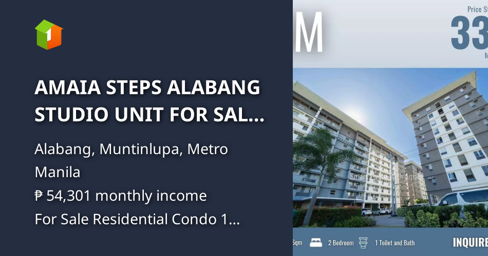 AMAIA STEPS ALABANG STUDIO UNIT FOR SALE READY FOR OCCUAPNCY ...