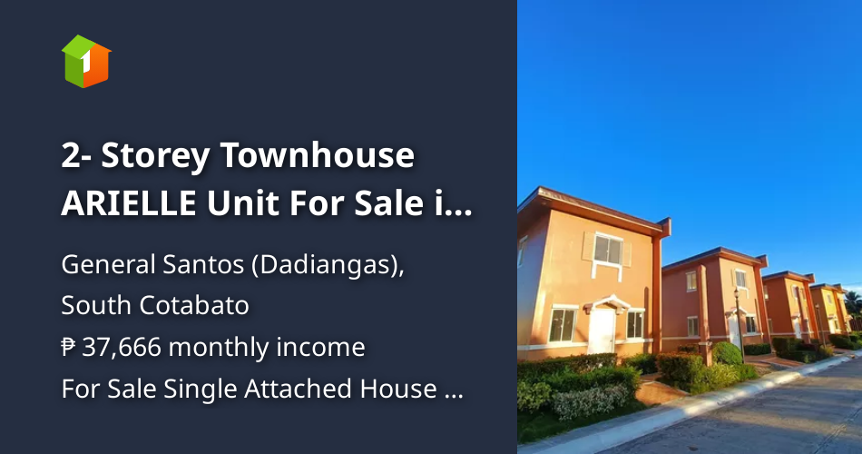 2- Storey Townhouse ARIELLE Unit For Sale in Camella Trails Gensan ...