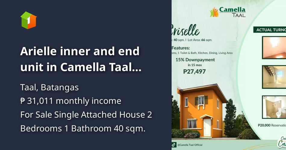 Arielle inner and end unit in Camella Taal Batangas [Houses and Lots 🏘️ ...