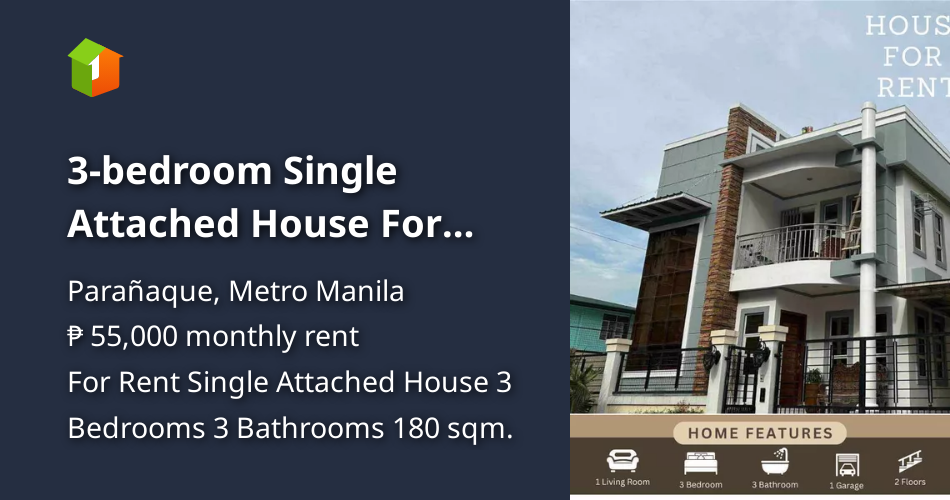 3-bedroom Single Attached House For Rent in Paranaque Metro Manila ...