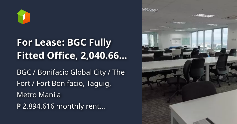 For Lease: BGC Fully Fitted Office, 2,040.66 sqm - Bonifacio Global ...