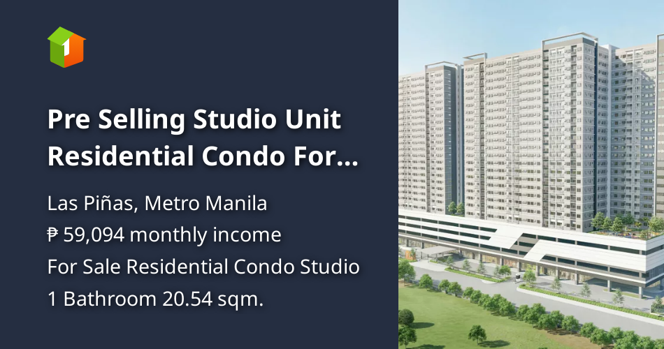 Pre Selling Studio Unit Residential Condo For Sale in SMDC Twin ...
