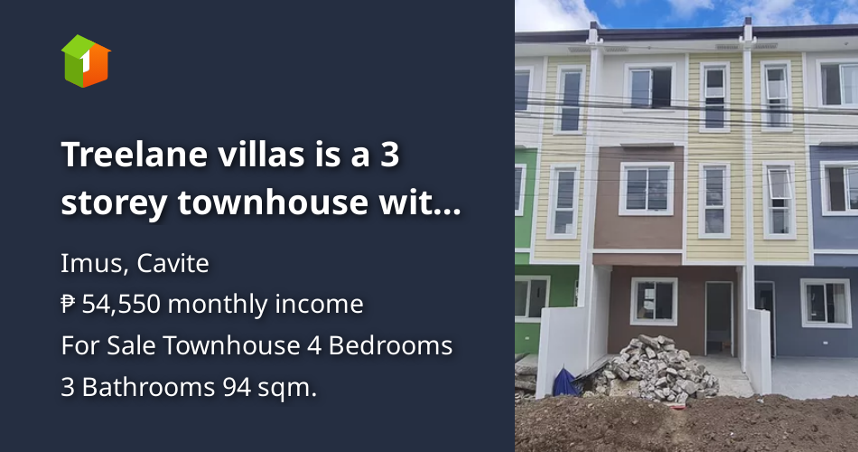 Treelane villas is a 3 storey townhouse with provisions of 4BR & park ...