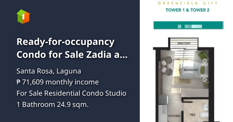 Ready-for-occupancy Condo for Sale Zadia at Paseo • Sta, Rosa by ...