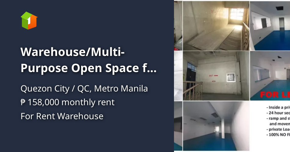 Warehouse/Multi-Purpose Open Space for Storage with Office for Lease ...