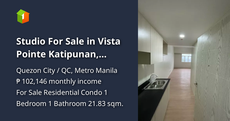 Studio For Sale in Vista Pointe Katipunan, Quezon City [Condos 🏙️ ...