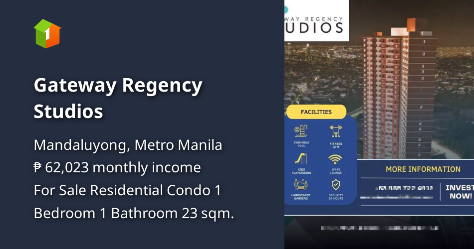 Gateway Regency Studios [Condos 🏙️] (January 2024) in Mandaluyong, Metro Manila for sale