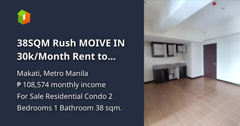 38SQM Rush MOIVE IN 30k/Month Rent to Own in Makati San Lorenzo Place ...