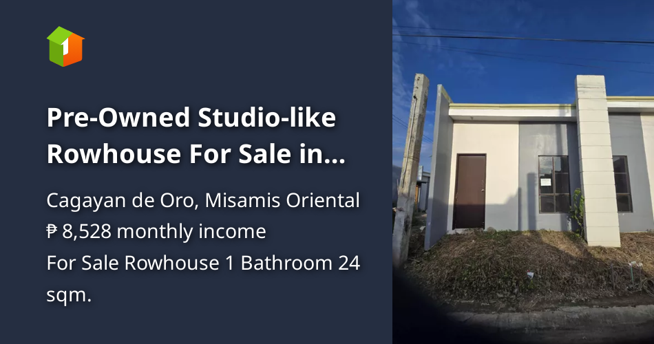 Pre-Owned Studio-like Rowhouse For Sale in Cagayan De Oro Misamis Oriental [Houses and Lots 🏘️ ...