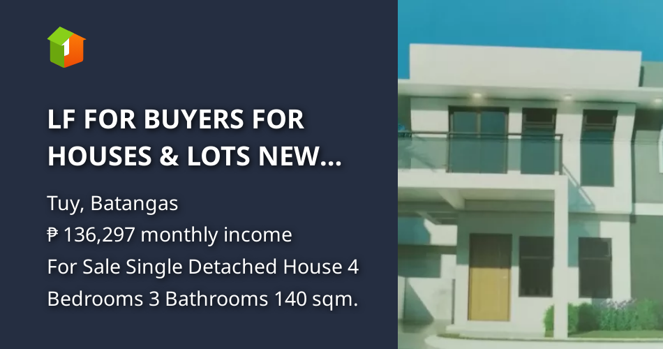 LF FOR BUYERS FOR HOUSES & LOTS NEW AND ON GOING DEVELOPMENT ...