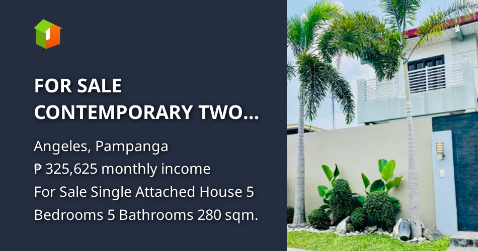 FOR SALE CONTEMPORARY TWO STOREY HOUSE WITH SWIMMING POOL IN ANGELES ...