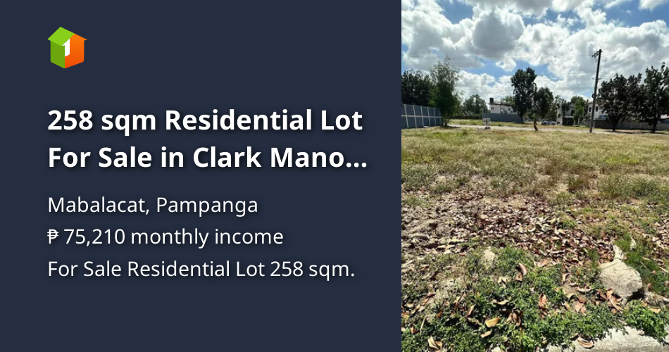 258 sqm Residential Lot For Sale in Clark Manor, Mabalacat Pampanga ...