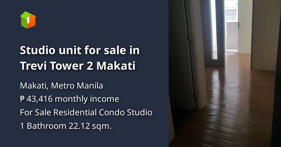 Studio unit for sale in Trevi Tower 2 Makati [Condos 🏙️] (March 2024 ...
