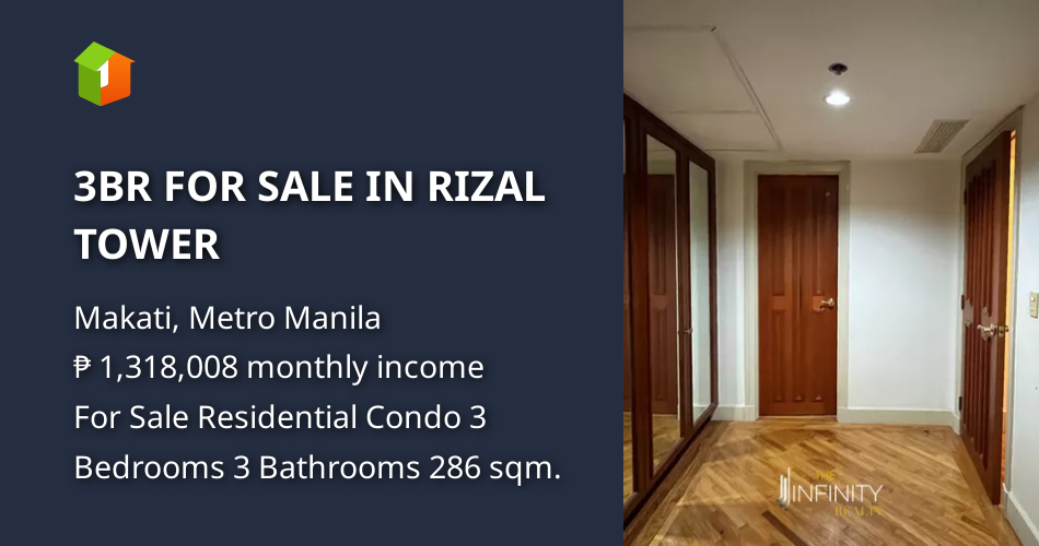 3BR FOR SALE IN RIZAL TOWER [Condos 🏙️] (April 2024) in Makati, Metro ...