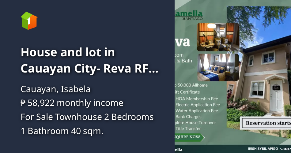 House and lot in Cauayan City- Reva RFO 2 Bedroom Big Discount [Houses ...
