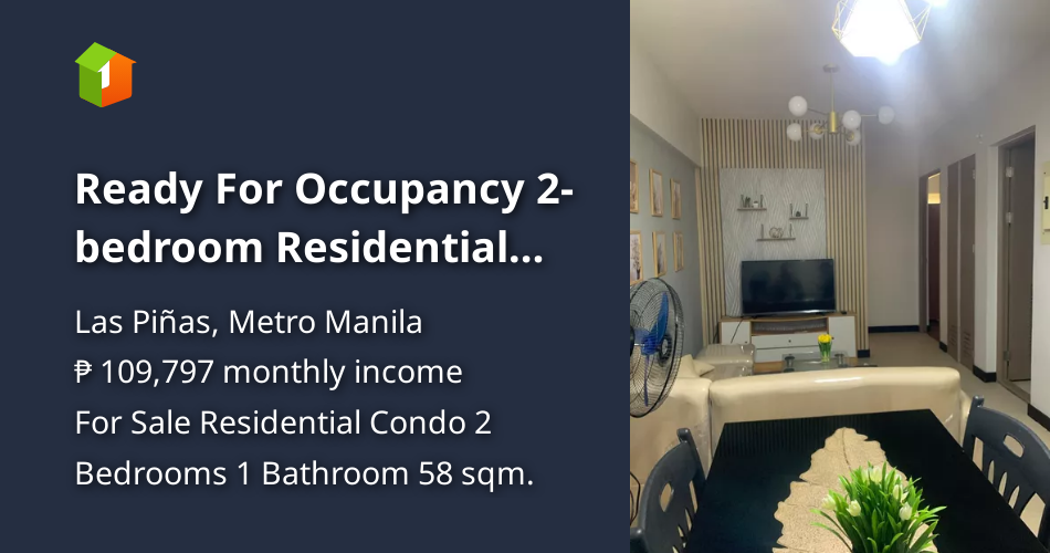 Ready For Occupancy 2-bedroom Residential Condo For Sale in DMCI - Alea ...