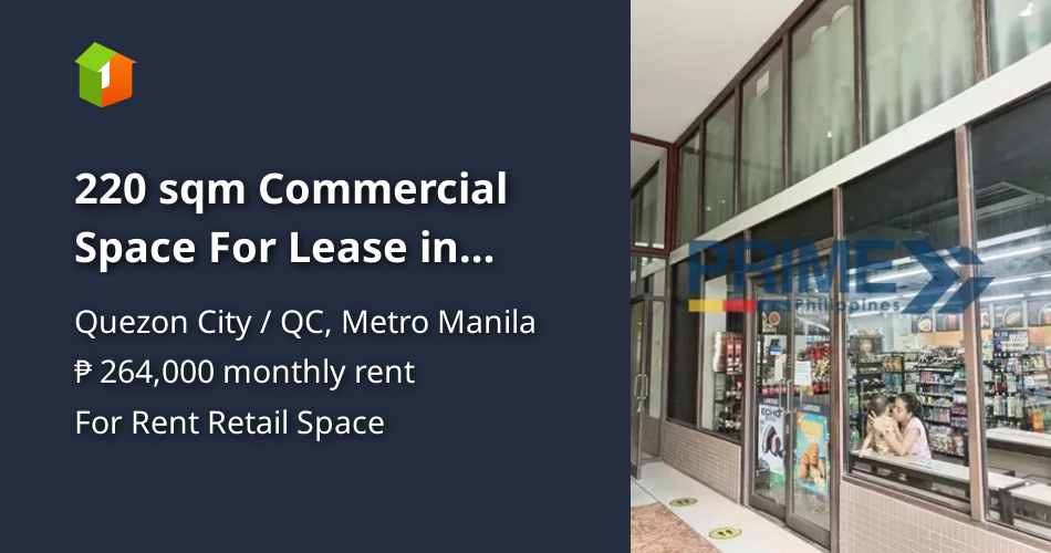 220 sqm Commercial Space For Lease in Quezon City, Metro Manila ...