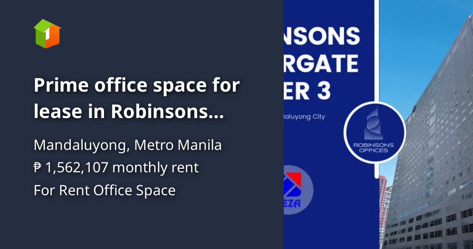 Prime office space for lease in Robinsons Cybergate Center 3 ...