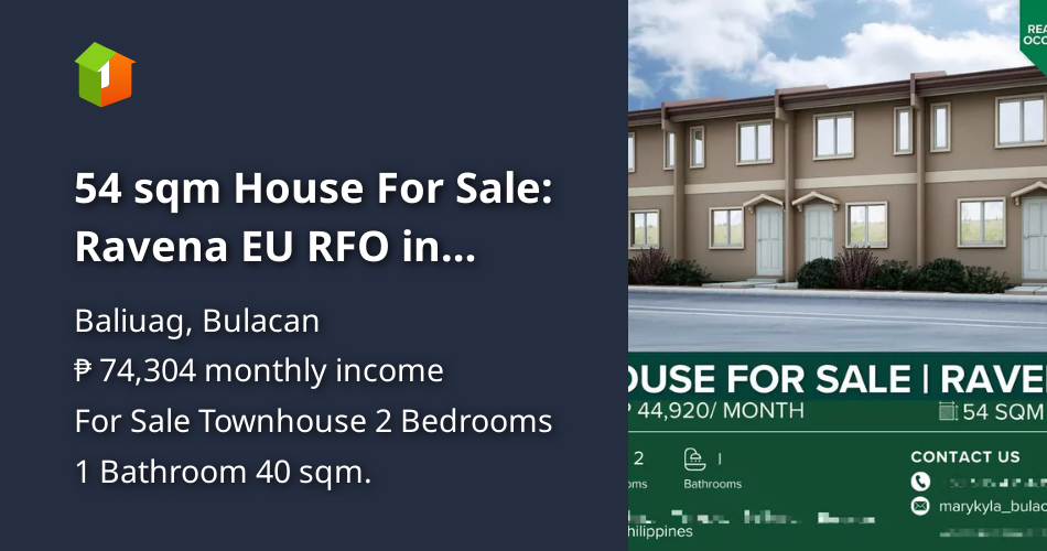 54 sqm House For Sale: Ravena EU RFO in Camella Baliwag [Houses and ...