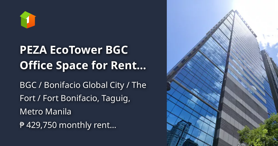 PEZA EcoTower BGC Office Space for Rent Lease 32nd 9th 300 sqm ...