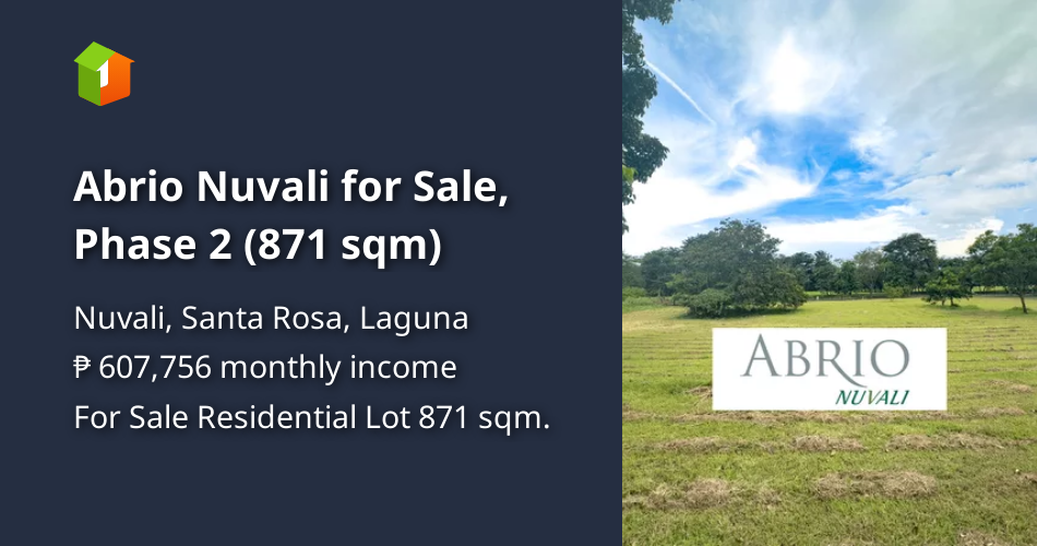 Abrio Nuvali for Sale, Phase 2 (871 sqm) [Lots 🚜] (January 2025) in ...