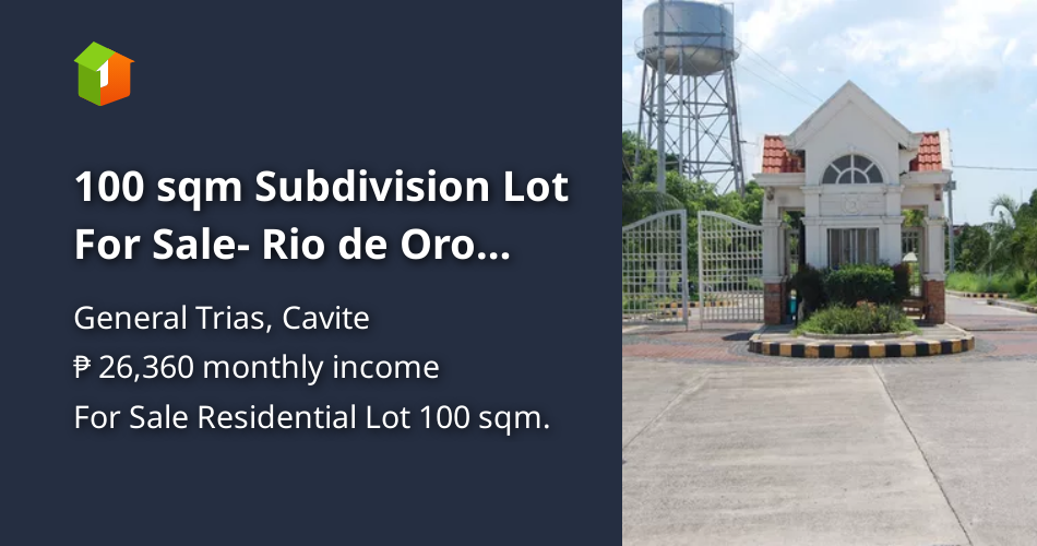 100 sqm Subdivision Lot For Sale- Rio de Oro Gen. Trias Cavite (2025 ...
