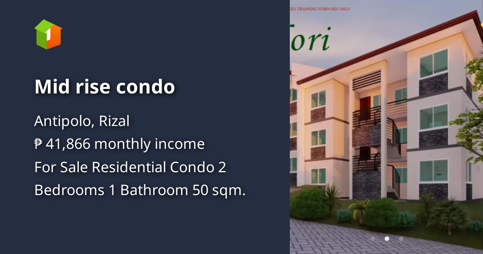 Mid rise condo [Condos 🏙️] (February 2022) in Antipolo, Rizal for sale