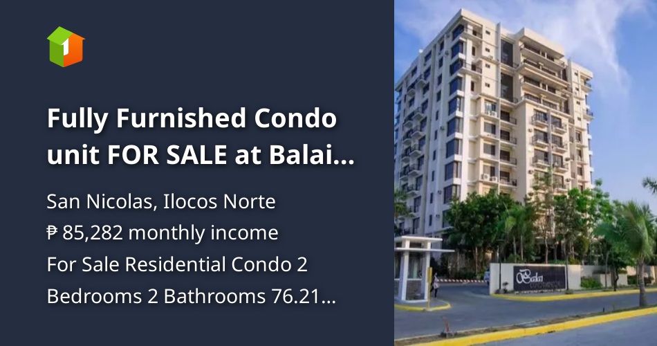 Fully Furnished Condo unit FOR SALE at Balai Condominiums, San Nicolas ...