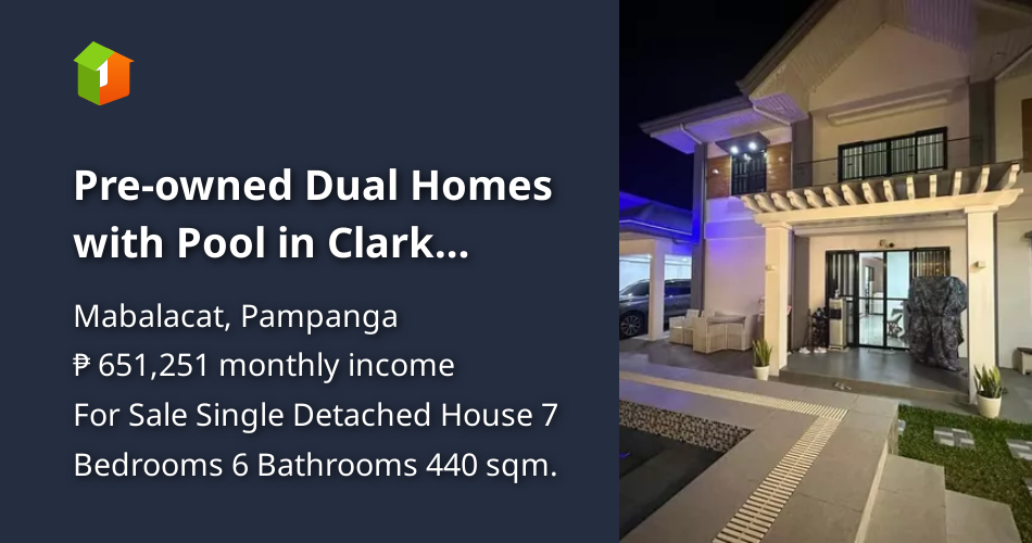 Pre-owned Dual Homes with Pool in Clark Manor Mabalacat City [Houses ...