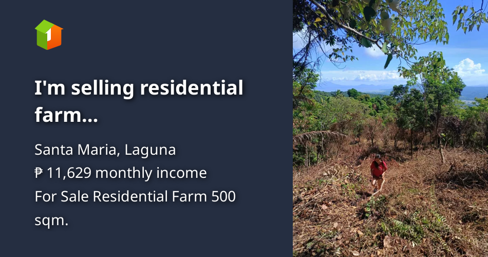I'm selling residential farm lot,flat/overlooking 500sqm 750T 10%dp ...